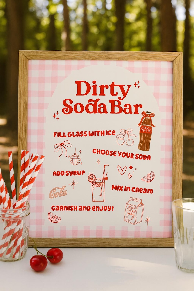 Dirty Soda Bar Sign, She's Ready to Pop Baby Shower, Party Sign Soda ...