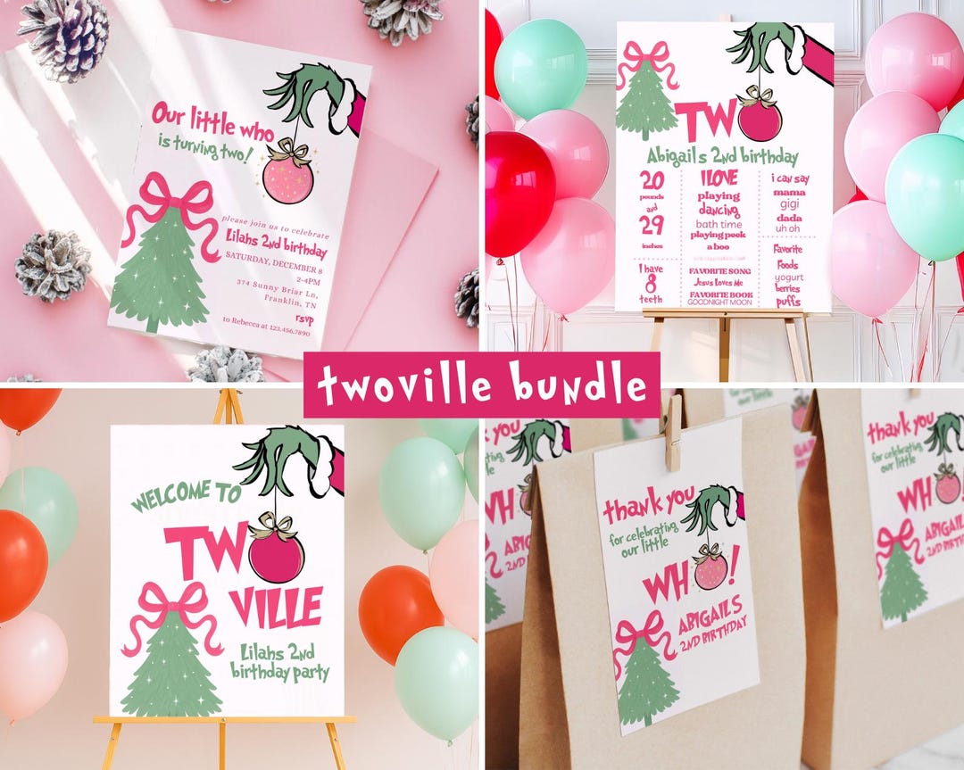 Christmas Guess Who is Turning Two Invitation, Editable Printable ...