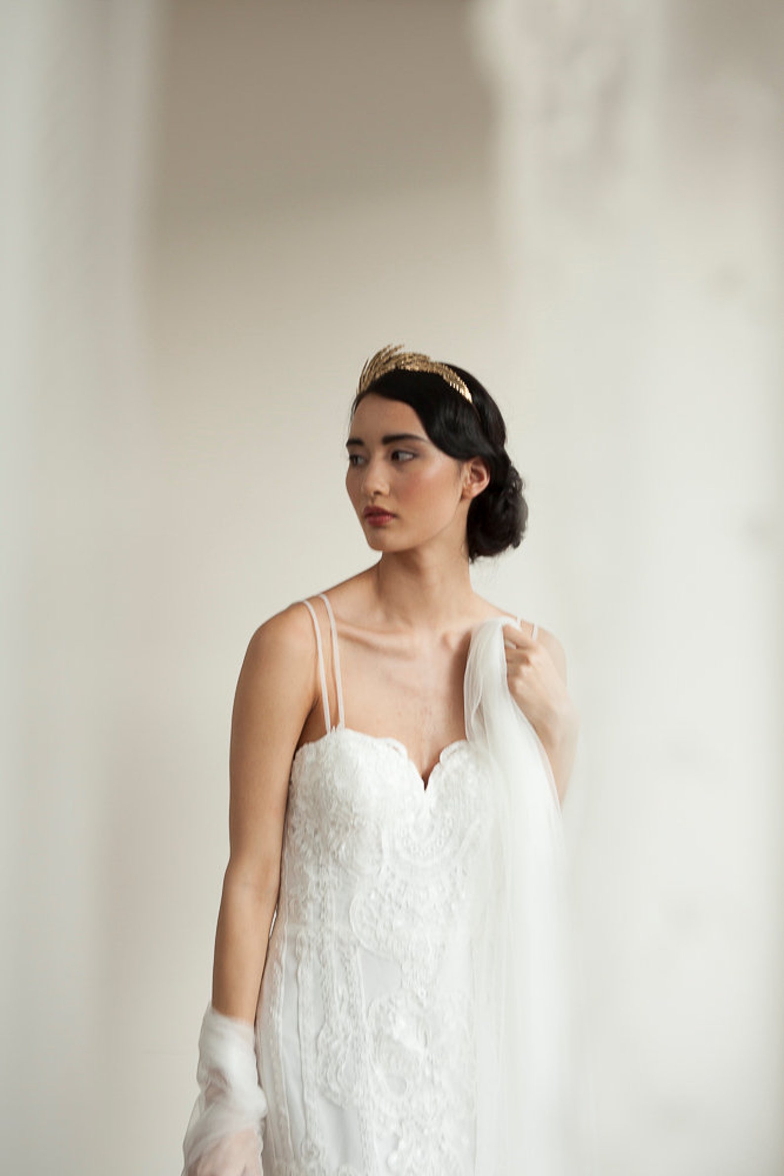 Modern Tiara Gold Bridal Crown Contemporary Bridal - Etsy