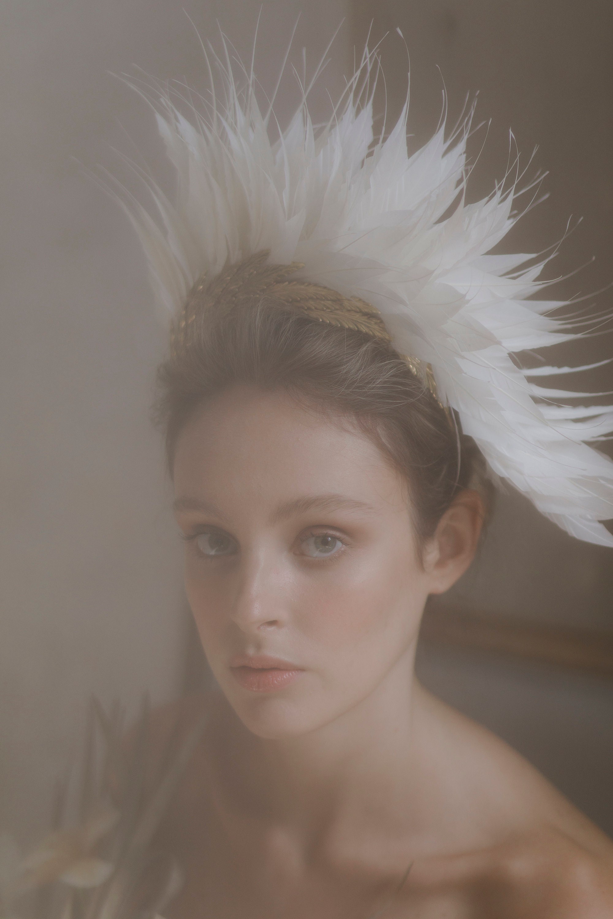 Statement Feather Crown Headpiece Luxury Bridal Headdress | Etsy UK