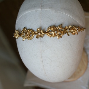 Gold Bride Headband Gold Wedding Headpiece Gold Bridal Tiara Gold Crown ...