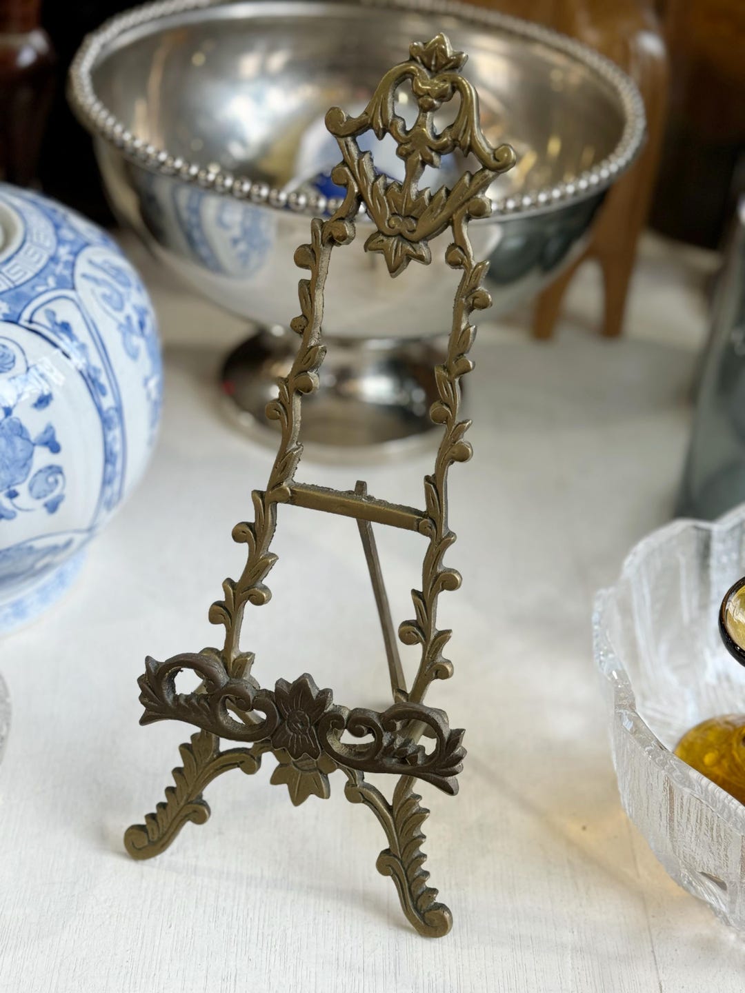 Vintage Brass Display Stand Picture Holder Easel - Etsy