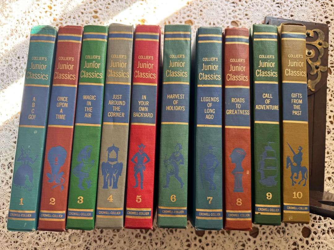 Vintage 10 Childs Classic Books Collier Junior Readers - Etsy