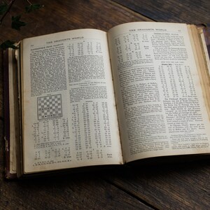 Rare Set of 2 Antique Draughts Book and Original Wood Draughts Game Box ...