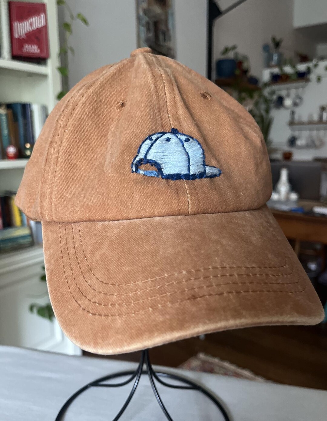 Backwards Hat - Hand-embroidered Baseball Hat - Etsy