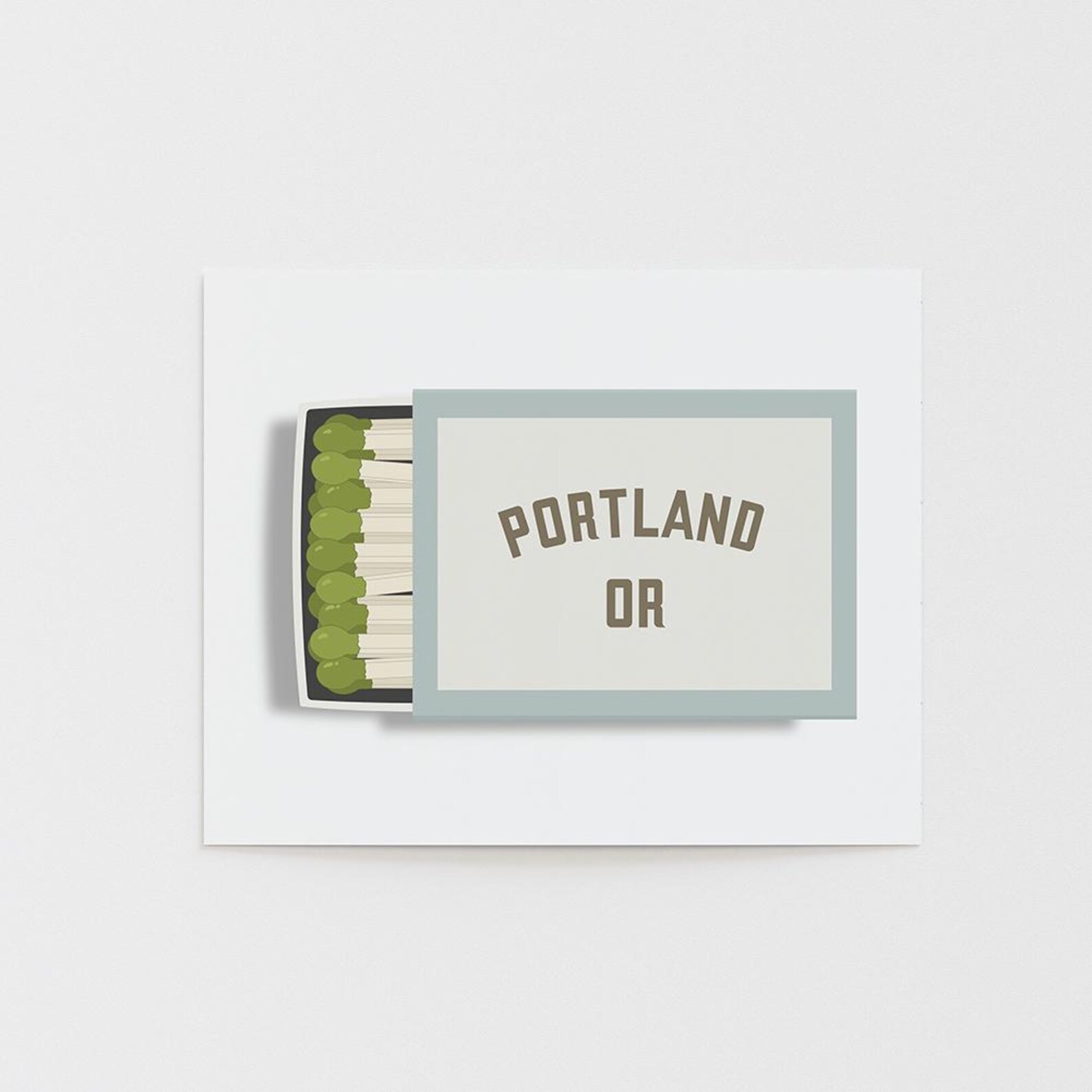 Portland Oregon Matchbook Printable Wall Art, City Matchbox Poster for ...