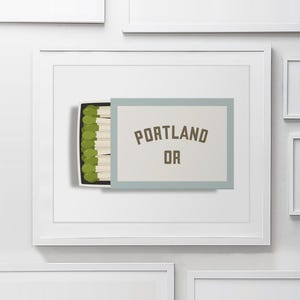 Portland Oregon Matchbook Printable Wall Art, City Matchbox Poster for ...