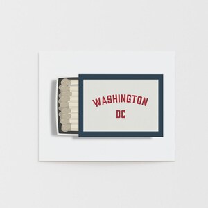 Washington DC Matchbook Printable Wall Art, City Matchbox Poster for ...