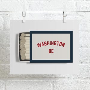 Washington DC Matchbook Printable Wall Art, City Matchbox Poster for ...