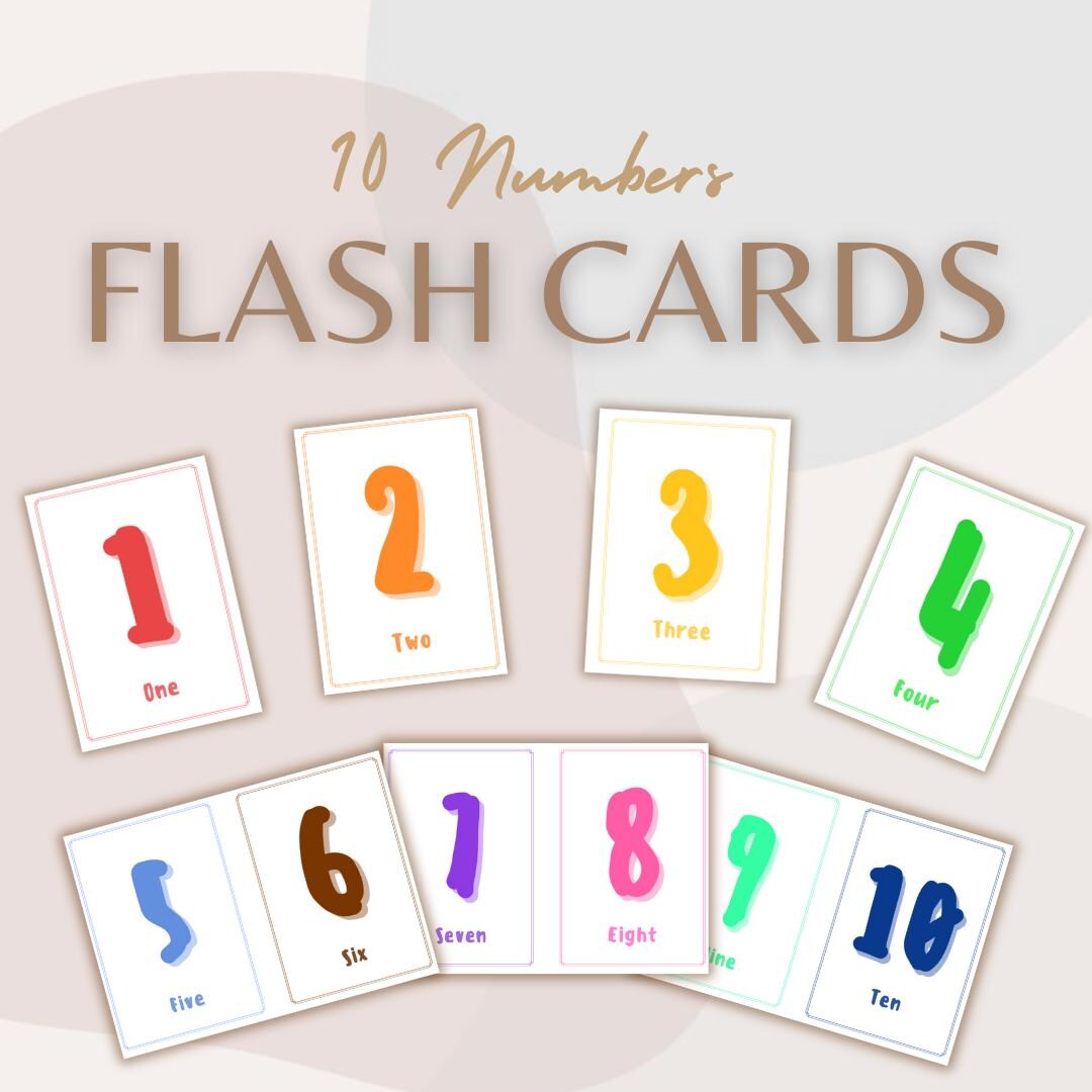 Number Flashcards for Kids Learning English - Etsy