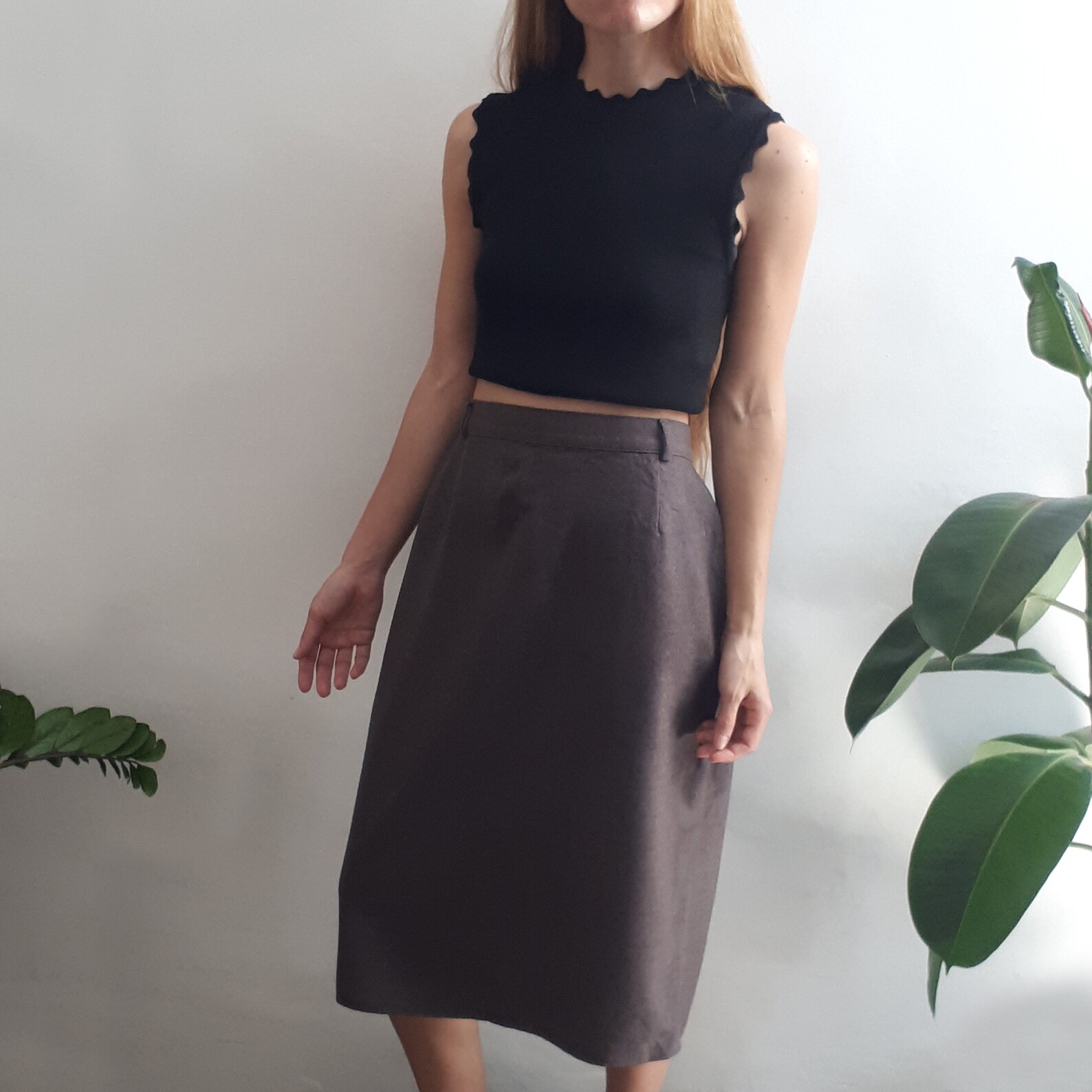 Vintage Pencil Skirt / Vintage Brown Skirt / Vintage Secretary - Etsy