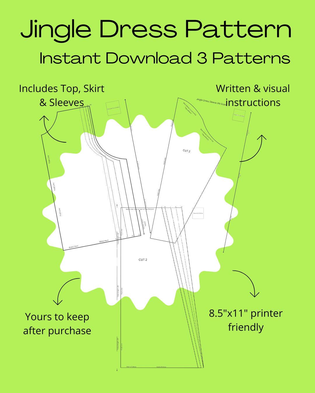 Jingle Dress Sewing Pattern | Digital PDF Sewing Pattern | Instant Download | | Sizes S-XXL ...