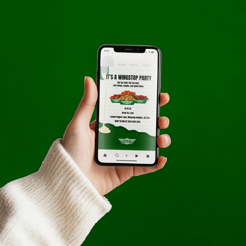 Wingstop Party Invitation I Chicken Wings Night Invite I Editable Canva ...