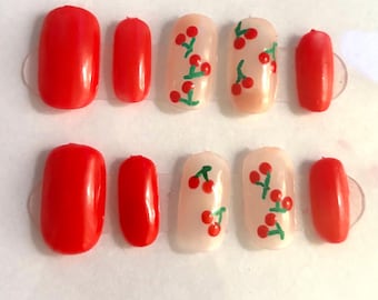 Sweet Heat Press-on Nails | Hand-painted Chili Pepper Nail Set | Spicy ...