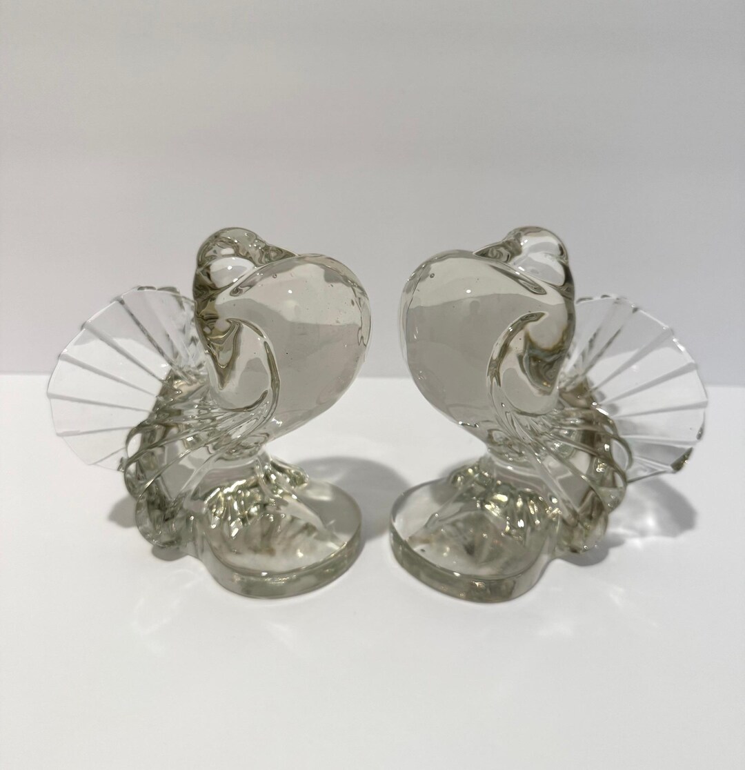 Rare Vintage 1940 Pair of Paden City Glass Crystal Pouter Pigeon ...