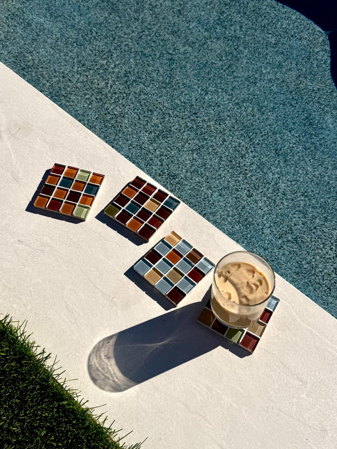 Earth Tone - Handmade Glass Tile Coaster Set - Etsy