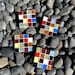 Multicolored Moody Set - Handmade Glass Tile Coasters - Etsy