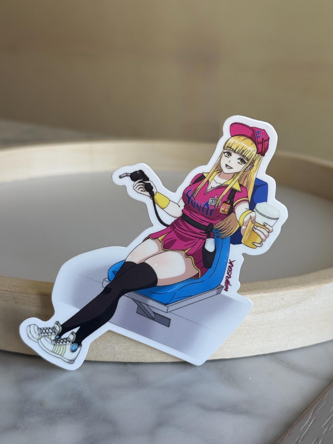 Baseball Waifu Ruriko Anime Waifu Sticker – Beer Dispenser Girl ...