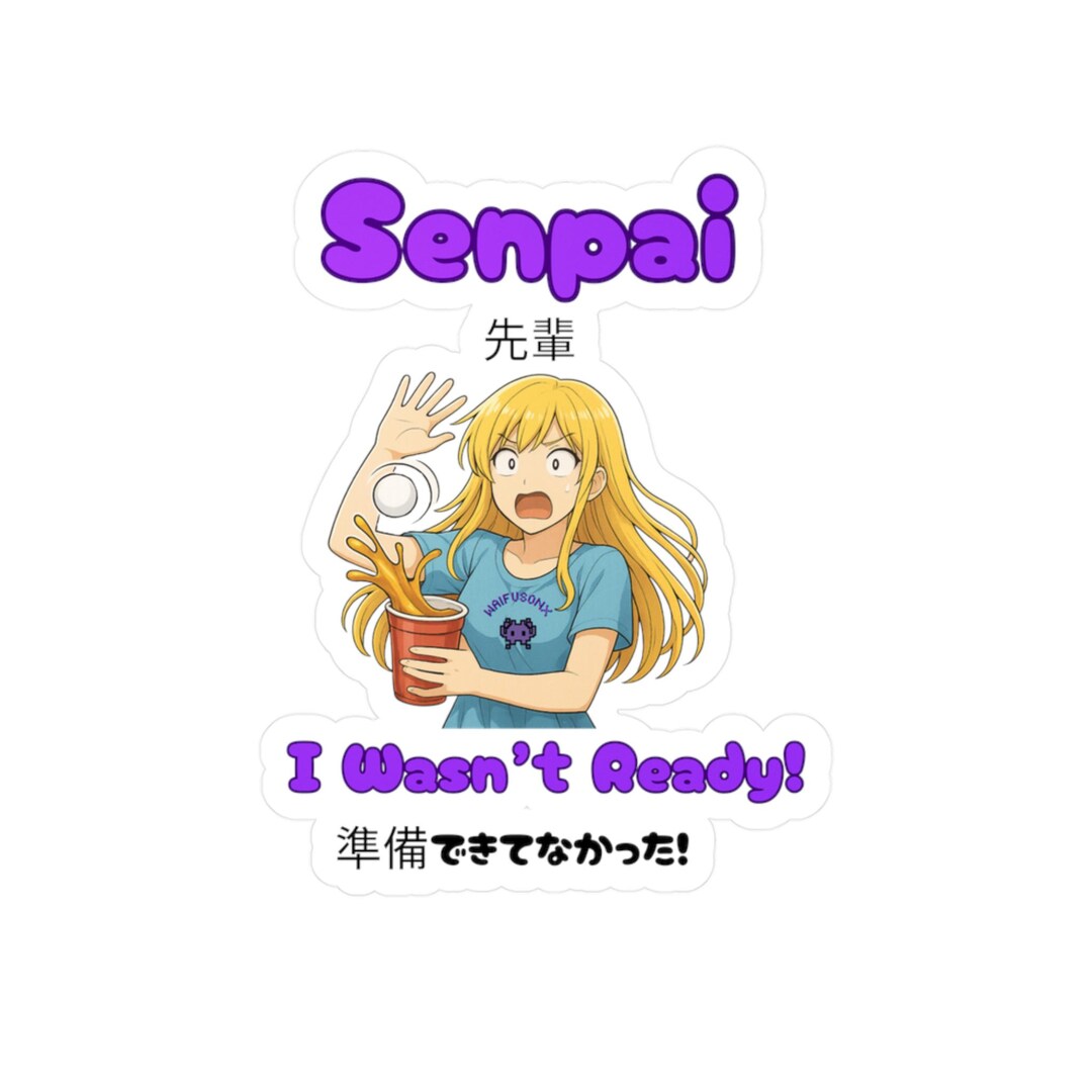 Anime Waifu Senpai Vinyl Decals Kiss-cut , College Beerpong Theme, Fun ...