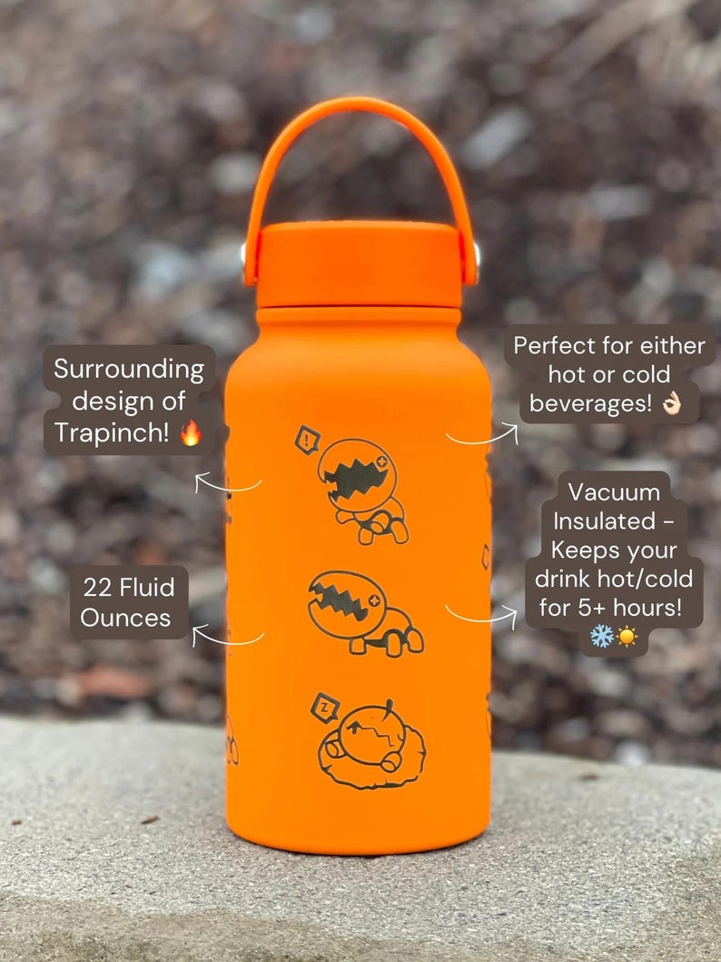 Trapinch Water Bottle Engraved Waterbottle With Sleeping Trapinch ...