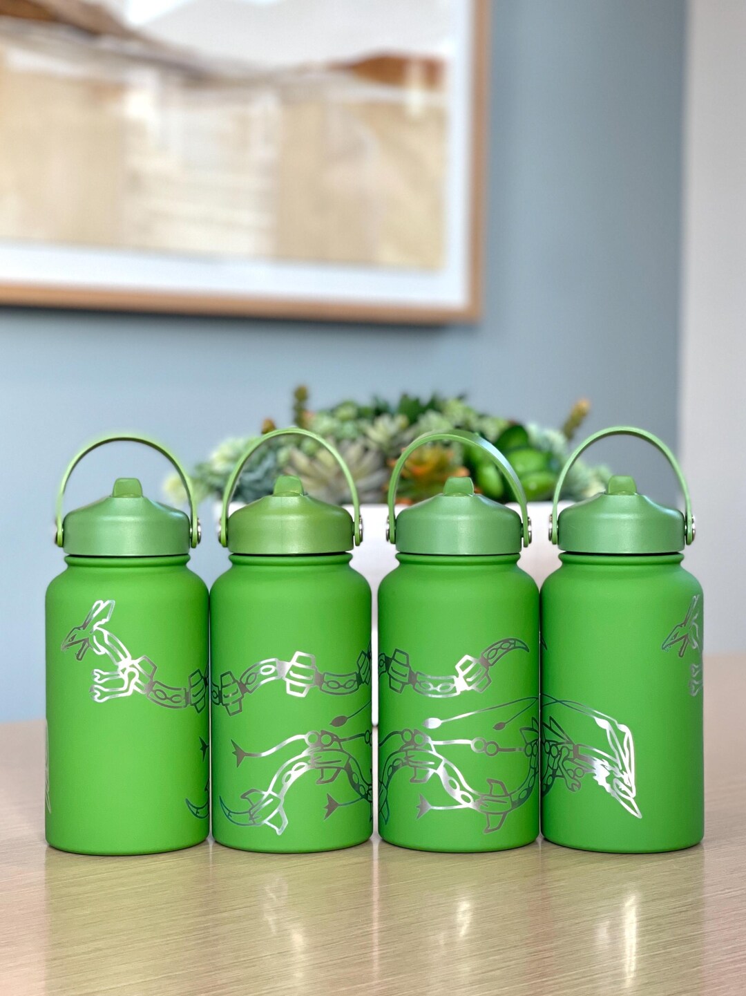 Rayquaza & Mega Rayquaza Water Bottle Engraved Coffee Tumbler, Hoenn ...