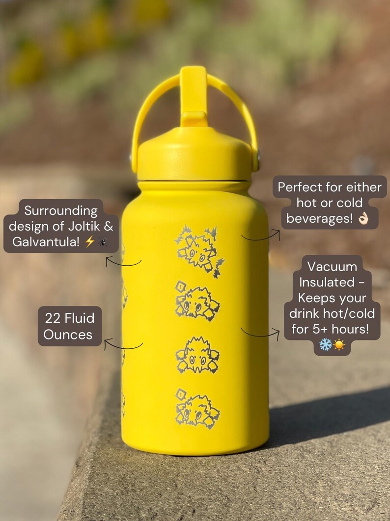 Joltik Galvantula Water Bottle Engraved Coffee Tumbler With Sleeping ...