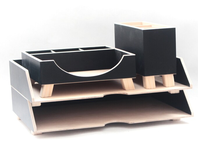 Grey Desk Organizer Desk Office Accessories Handmade Desk - Etsy