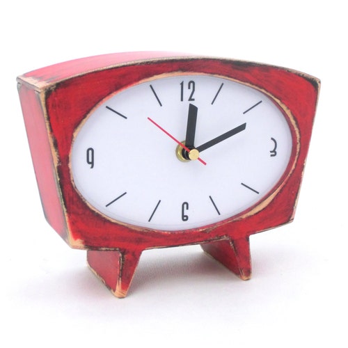 NO TICKING Wood Table Clock Desk Fresh Green QUIET / Silent - Etsy