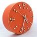 FREE SHIPPING Orange Wall Wood Clock, Ellipse Tangerine Oval Clock ...
