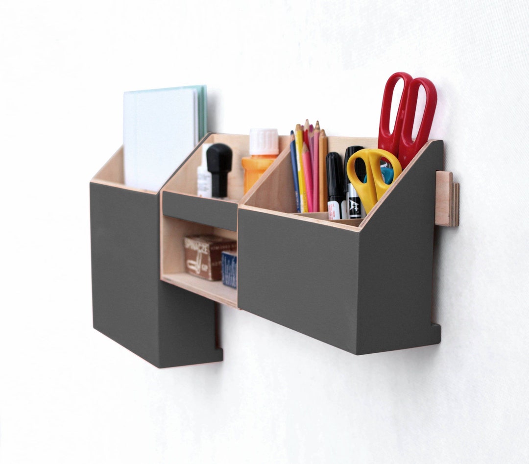 Wall Organizer Graphite, Gray Desktop Organizer, Desk Organizer, Wall ...