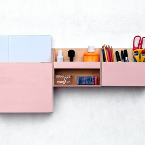 Pink Wall Organizer Office, Rose Powder Mail Organizer, Pink Desk ...