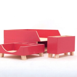 Red Organizer, Office Accessories, Desk Organizer Red, Desktop Set ...