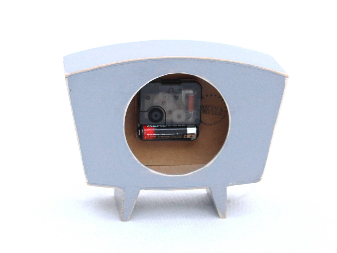 Gray Desk Clock Grey Table Clock Vintage 70s Style handmade | Etsy