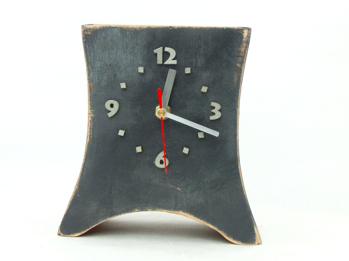 NO TICKING Gray Silver Clock Desk Clock Table Clock Grey - Etsy