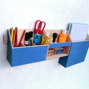 Office Wall Organizer Blue, Desk Accessories for Office, Modern Blue ...