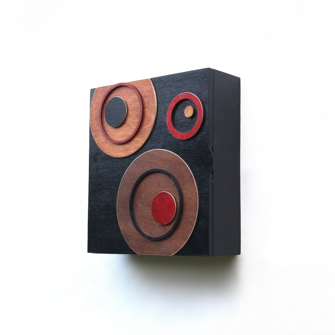 Key box Black Geometric Mail Holder, Wall key Organizer Box, Geometric ...