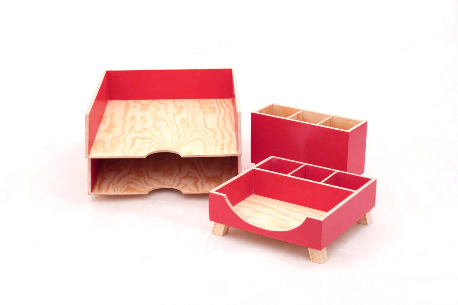 Red Organizer Office Accessories Desk Organizer Red Desktop - Etsy