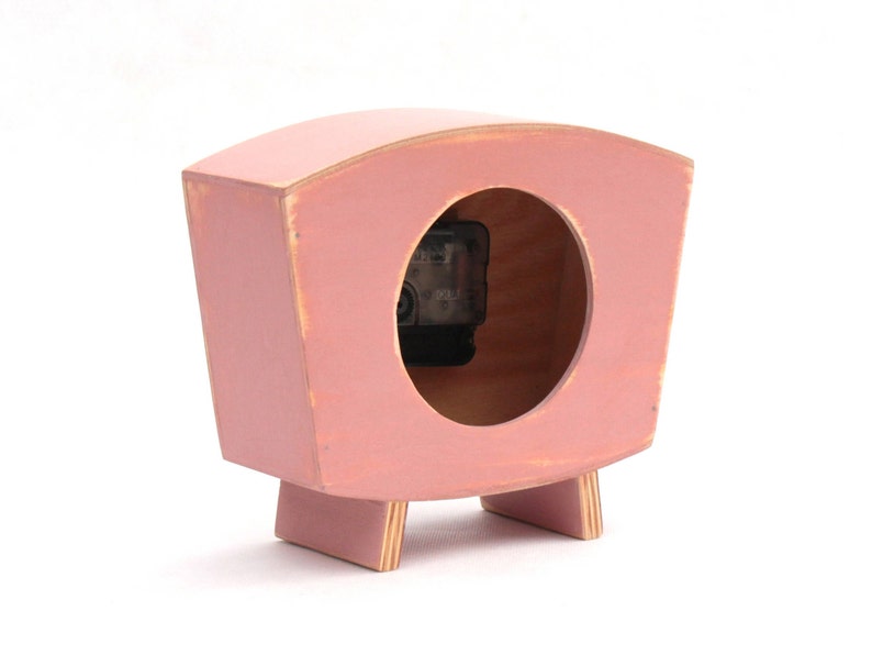 Pastel Pink Wood Desk Clock Rose Table Clock Shabby Chic - Etsy