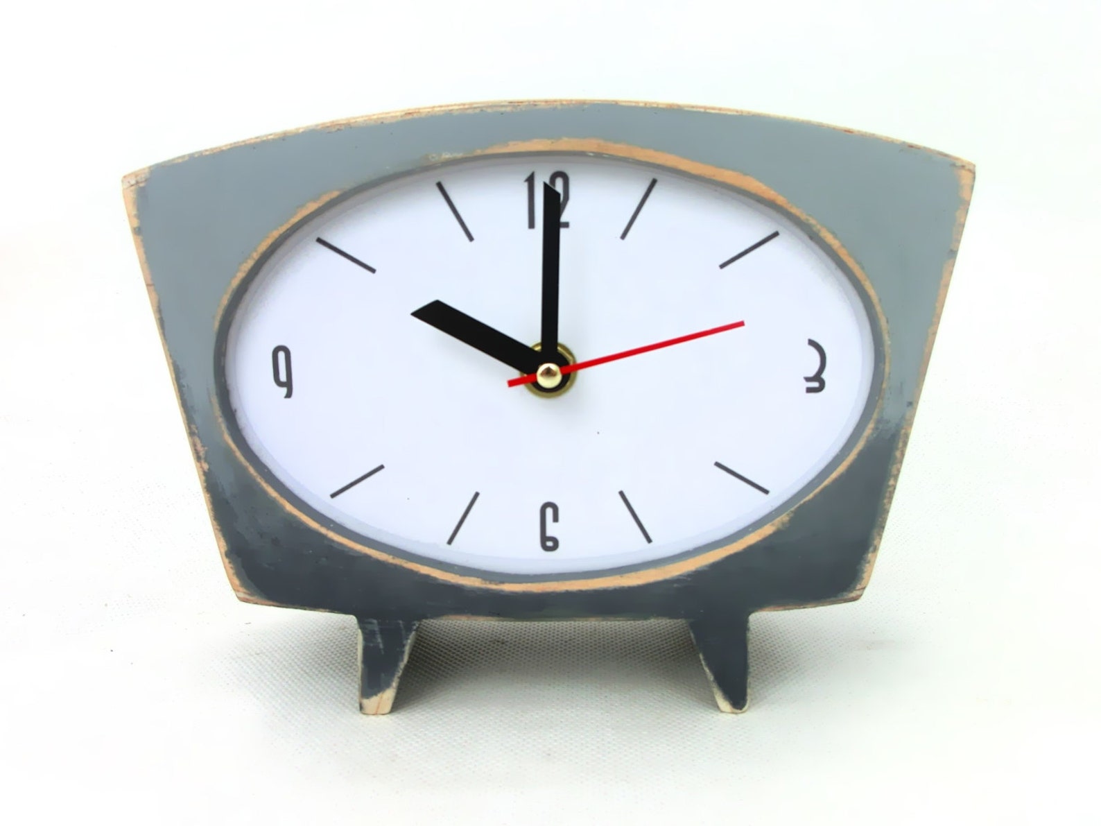 Gray Desk Clock Grey Ombre Clock Shaded Clock Vintage 60s | Etsy