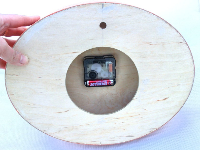 FREE SHIPPING Orange Wall Wood Clock Ellipse Tangerine Oval | Etsy