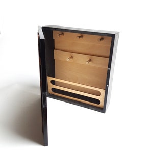 Black Key Box Organizer Wood Black, Wall Key Box / Mail Holder, Unique ...