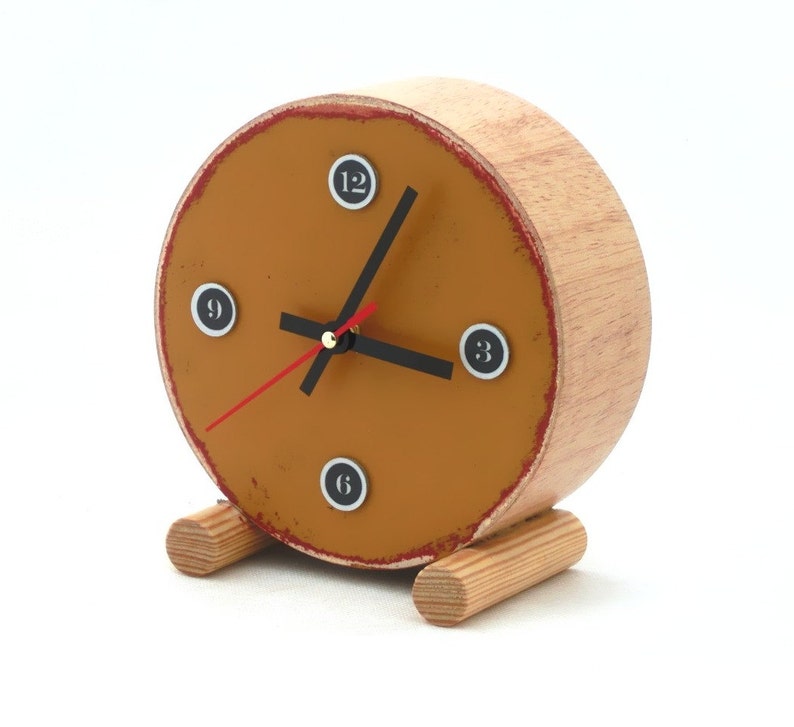 NO TICKING Clock Circle Drum Mustard Color Silent Clock - Etsy