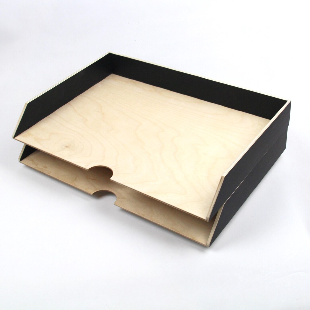 A3 Wooden Paper Tray: Stackable Desk Organizer - Etsy