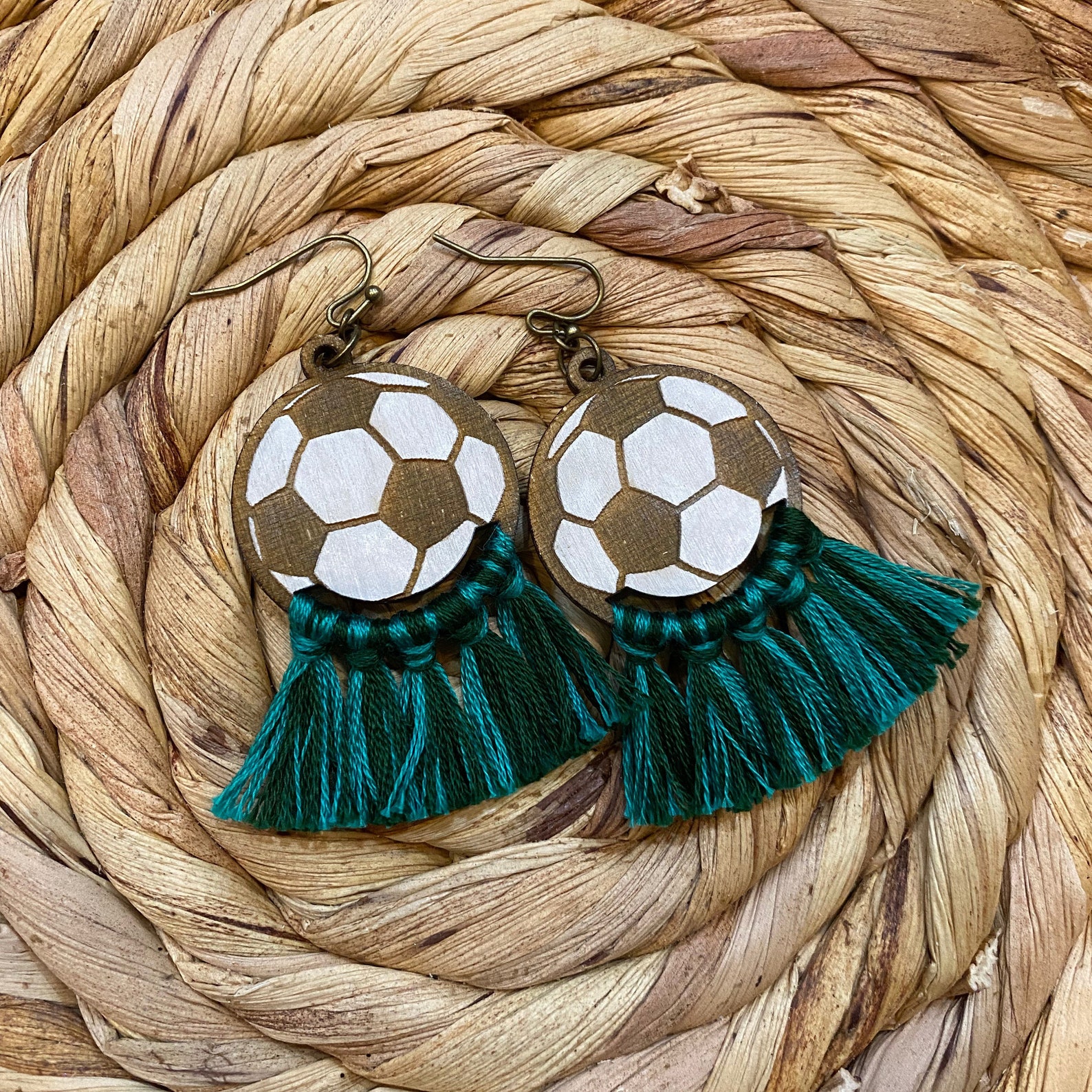 Choose Your Team Colors Soccer Earrings Engraved Wooden - Etsy