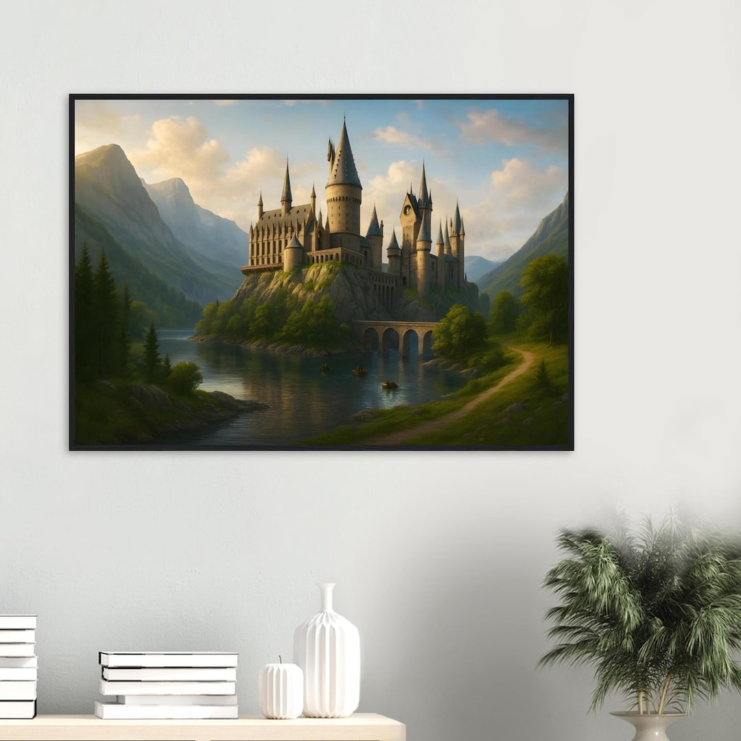 Framed – Realistic Hogwarts Castle Landscape Wall Art | Realistic ...