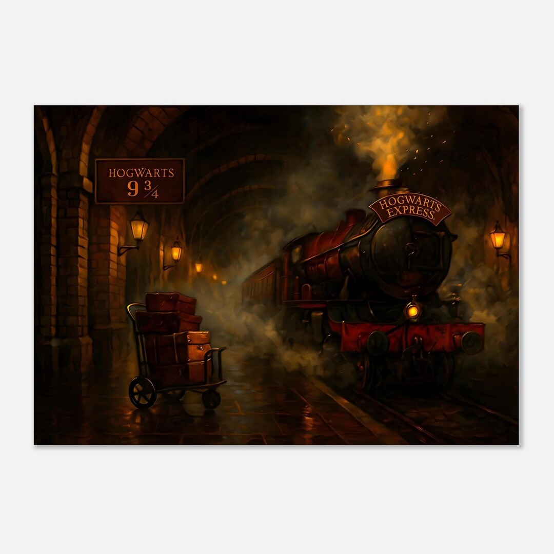 Poster – Hogwarts Express at Platform 9 and 3/4 | Wizarding Train Wall ...