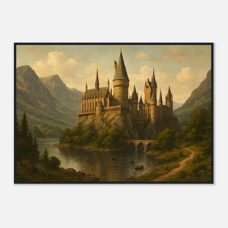 Hogwarts Castle Landscape Wall Art – Realistic Fantasy Poster | Magical ...