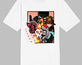 Fire Force Front & Back Graphic Tee, Fire Force Shirt, Latom Shirt ...