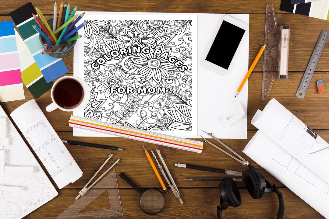 Affirmational Coloring Pages for Mom | Mother's Day Gift | Floral ...