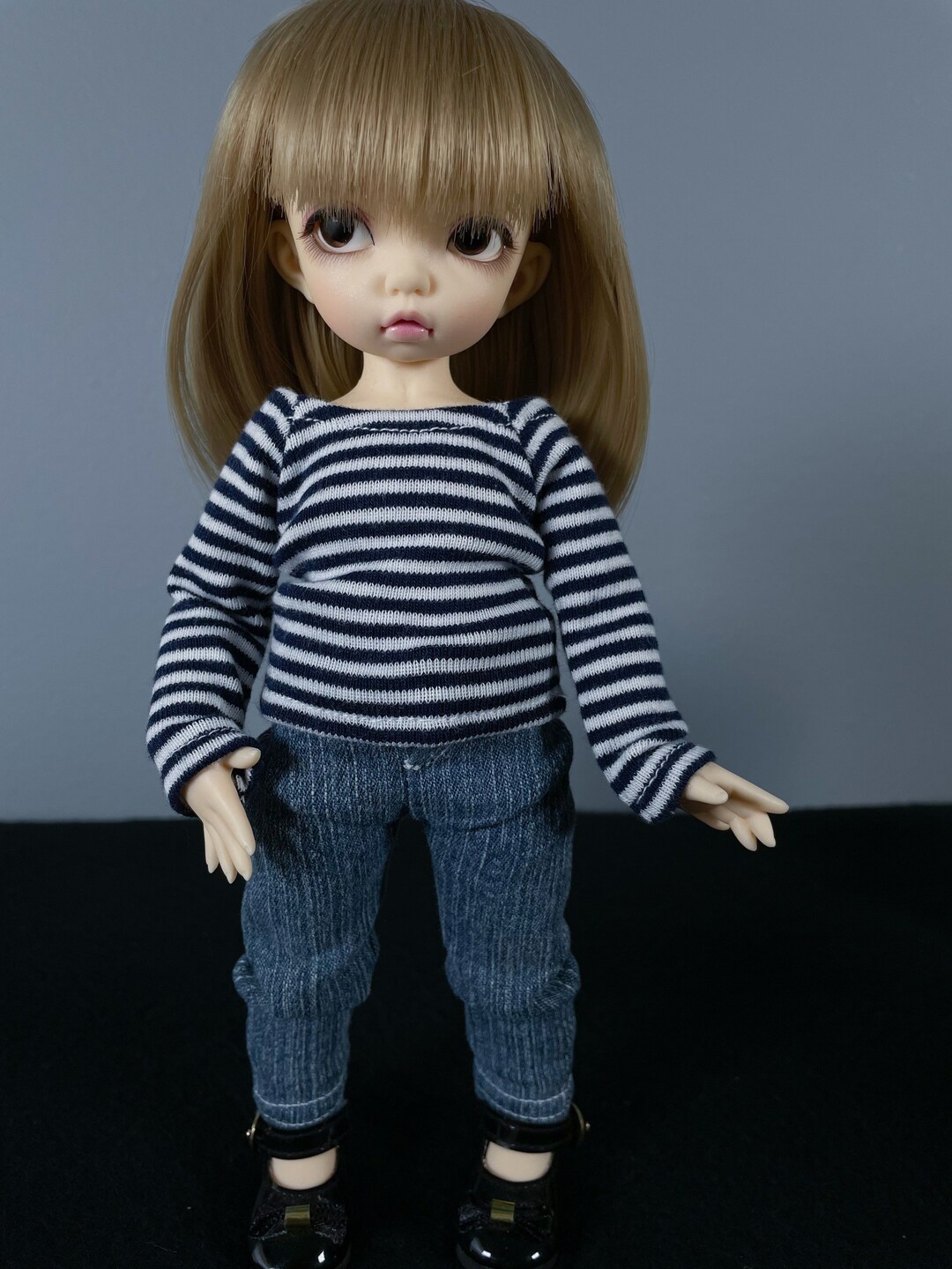 LTF or Yosd Blue and White Striped Long Sleeve T-shirt | Knit BJD ...